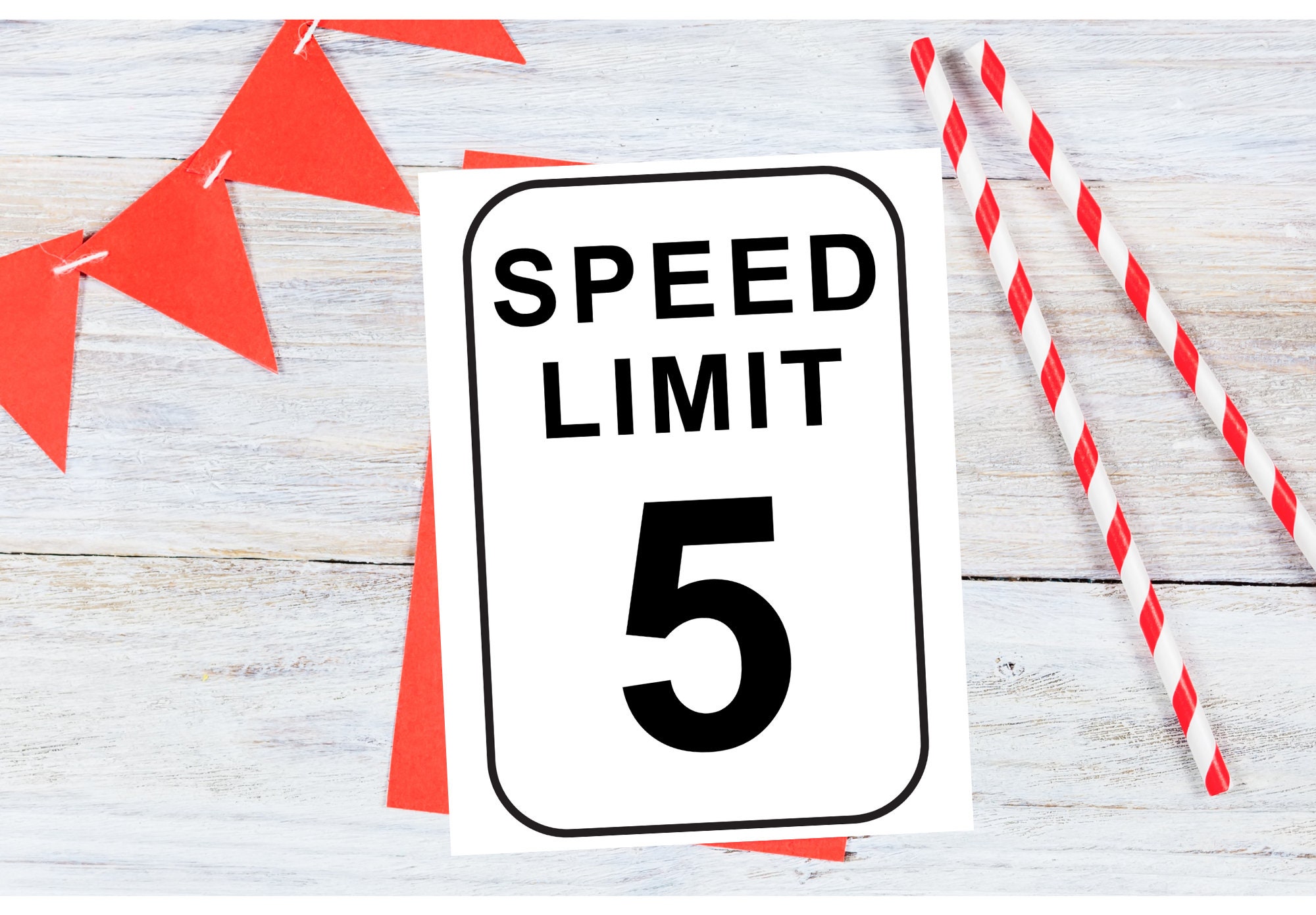 Speed Limit 5 Sign Cute for Birthday Party Download and Print - Etsy