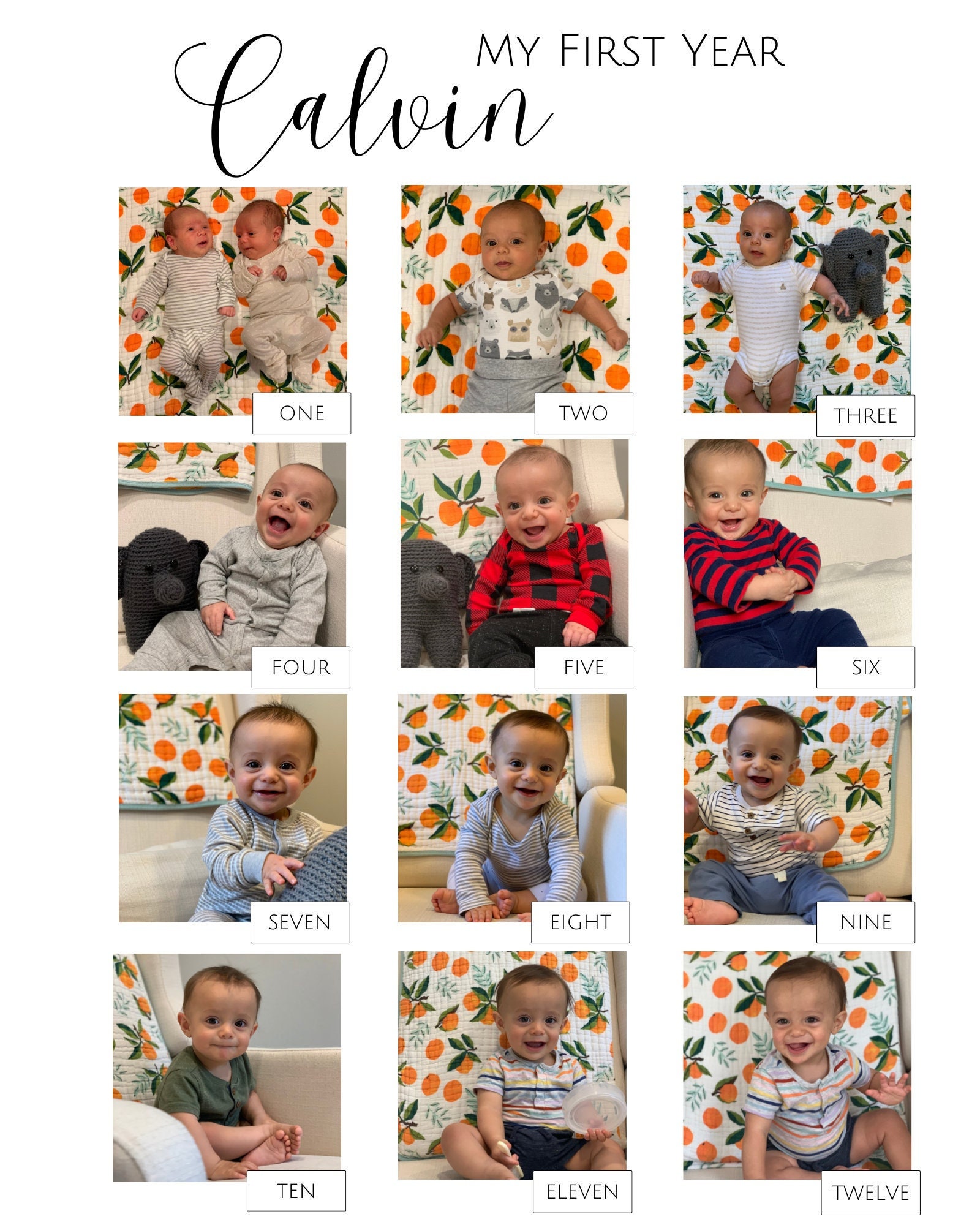 Simple and Modern My First Year Poster Template - Etsy