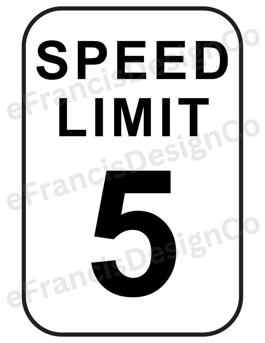 Speed Limit 5 Sign Cute for Birthday Party Download and Print - Etsy