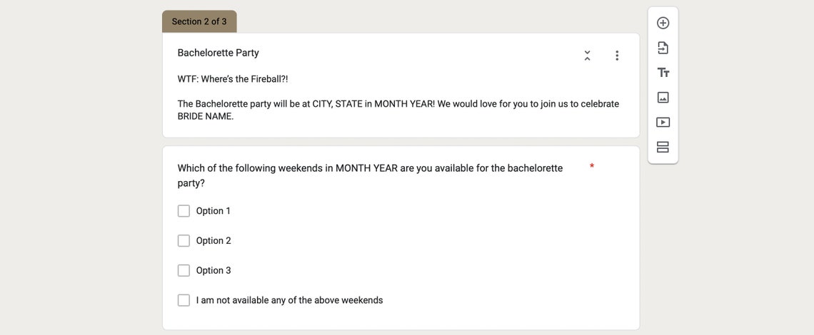 Bridesmaid Questionnaire - Pearls - Etsy