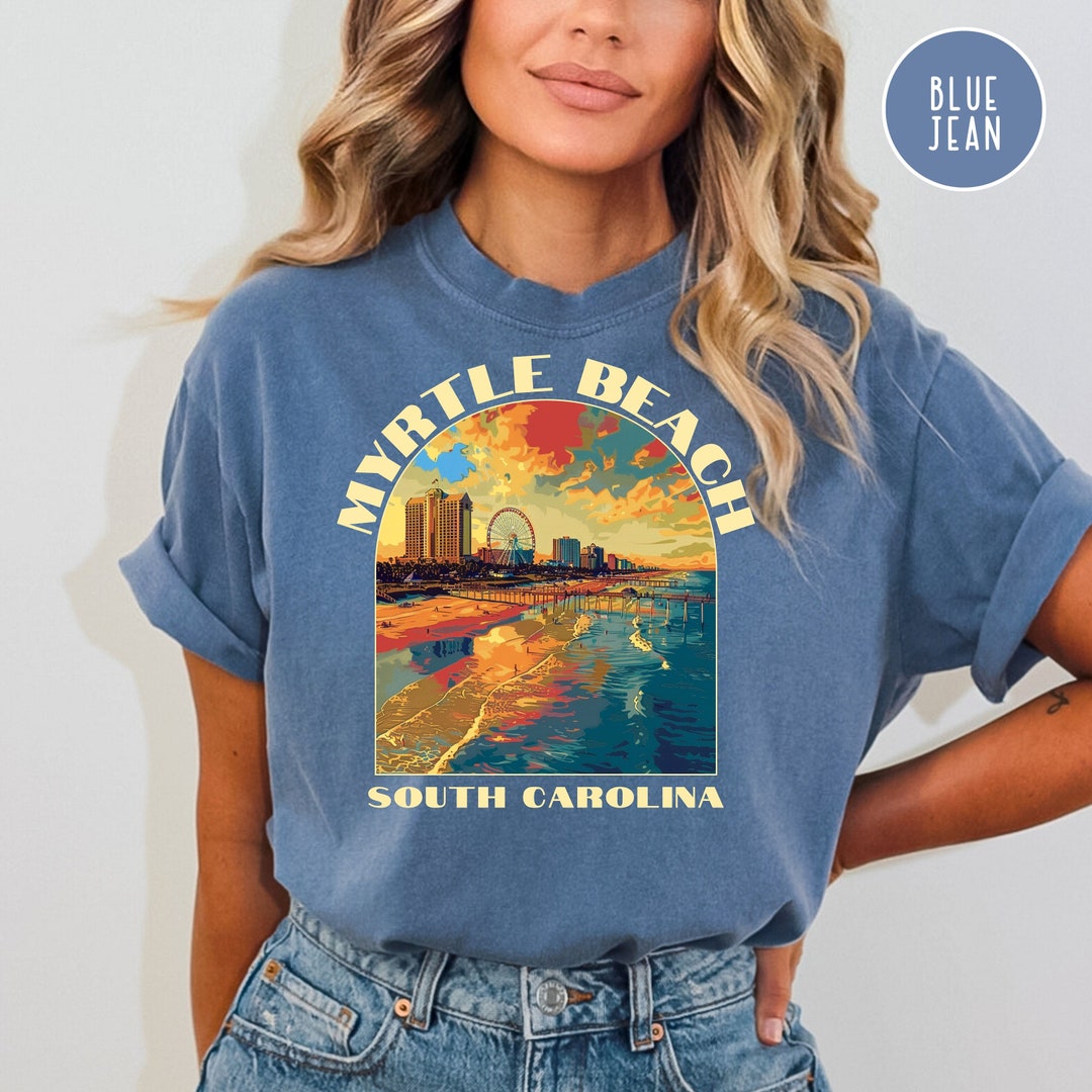 Myrtle Beach Art Deco Graphic Tee, Myrtle Beach Comfort Colors® Beach ...