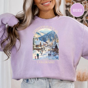 Christmas in Vail Colorado Comfort Colors® Sweatshirt, Vail Ski Trip ...