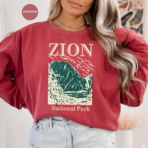Zion National Park Utah Comfort Colors® Sweater Gift, Zion National ...