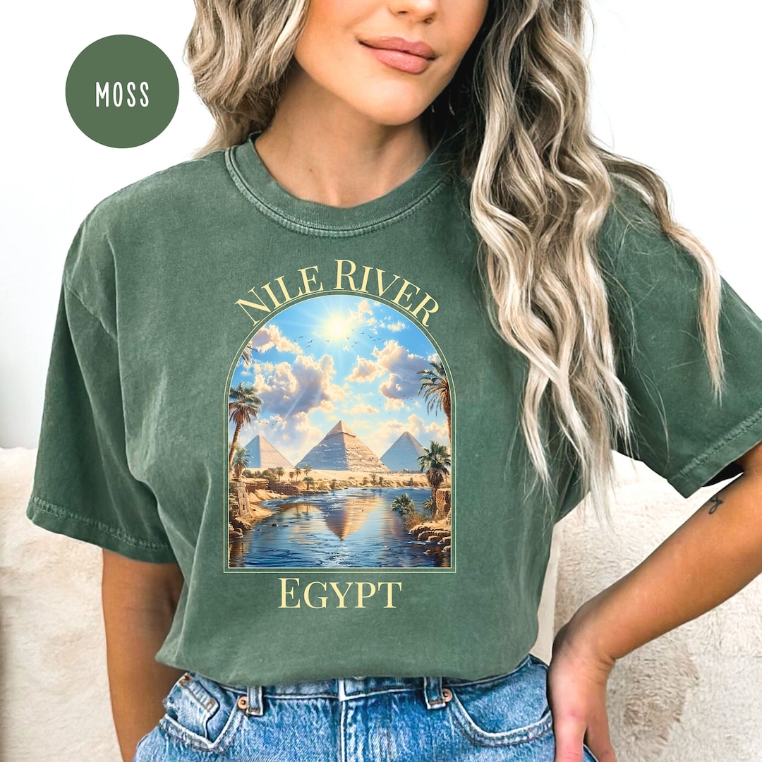 Nile River Comfort Colors® Tee Shirt, Ancient Pyramids Shirt, Egyptian ...
