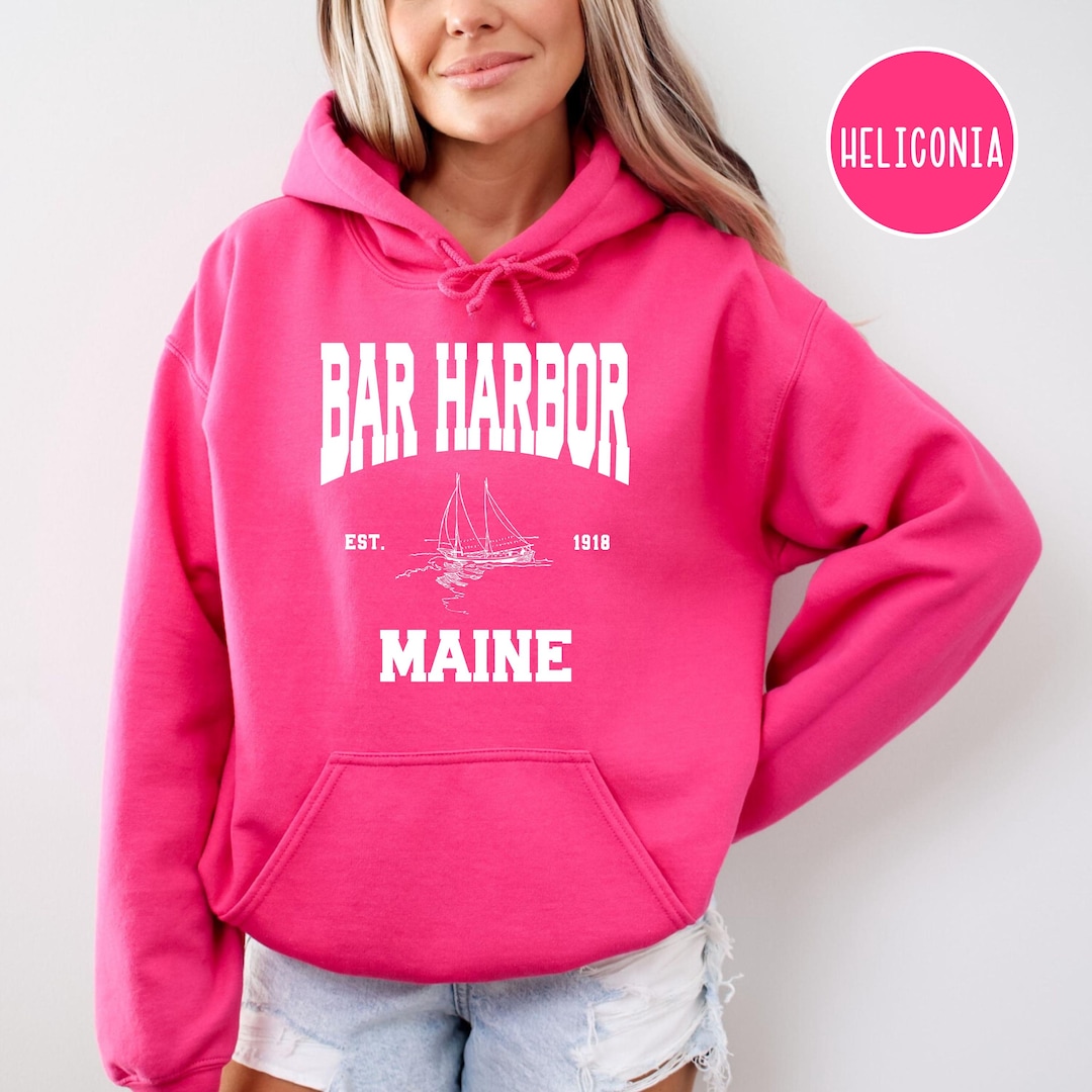 Bar Harbor Maine Hooded Sweatshirt, Bar Harbor Maine Vacation Gift, Bar ...