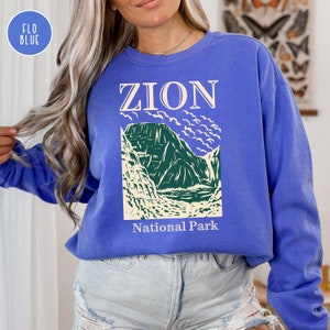 Zion National Park Utah Comfort Colors® Sweater Gift, Zion National ...