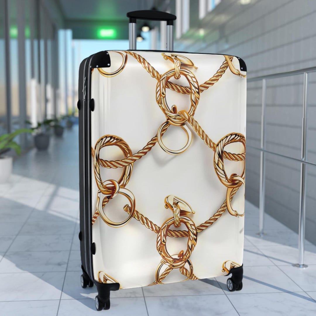 Golden Chains Pattern Luxury Hard Shell Suitcase Can Be Customized ...