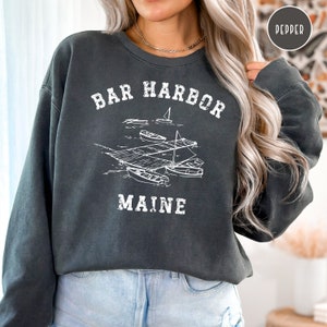 Bar Harbor Maine Grunge Style Comfort Colors® Sweatshirt, Mount Desert ...