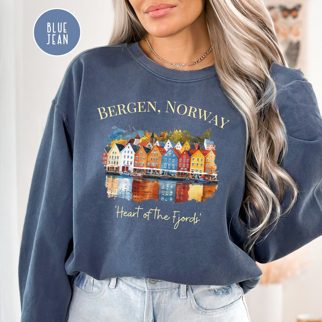 Bergen Norway Comfort Colors® Sweatshirt, Norway Vacation Gift, Fjords ...