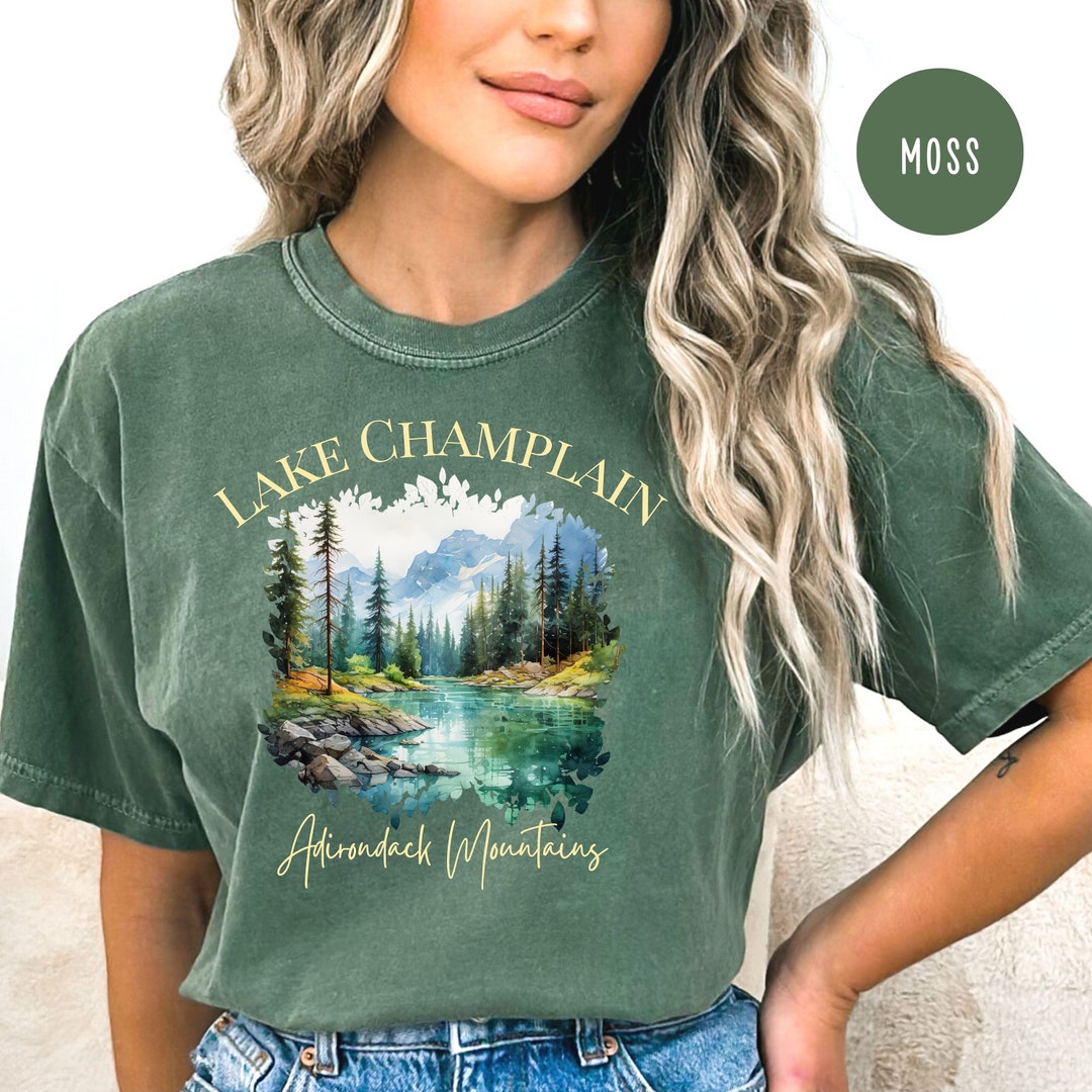 Adirondack Mountains Comfort Colors® T-shirt, Lake Champlain Hiking Tee ...
