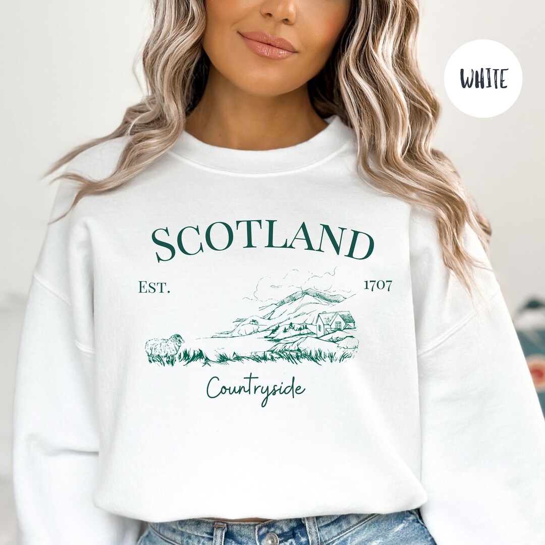 Scotland Sweatshirt, Scotland Countryside Sweater Gift, Scotland Grunge ...