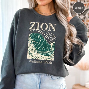 Zion National Park Utah Comfort Colors® Sweater Gift, Zion National ...