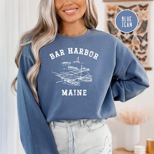 Bar Harbor Maine Grunge Style Comfort Colors® Sweatshirt, Mount Desert ...