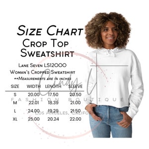 Size Chart for Lane Seven Cropped Hoodie, Size Chart for Lane Seven ...
