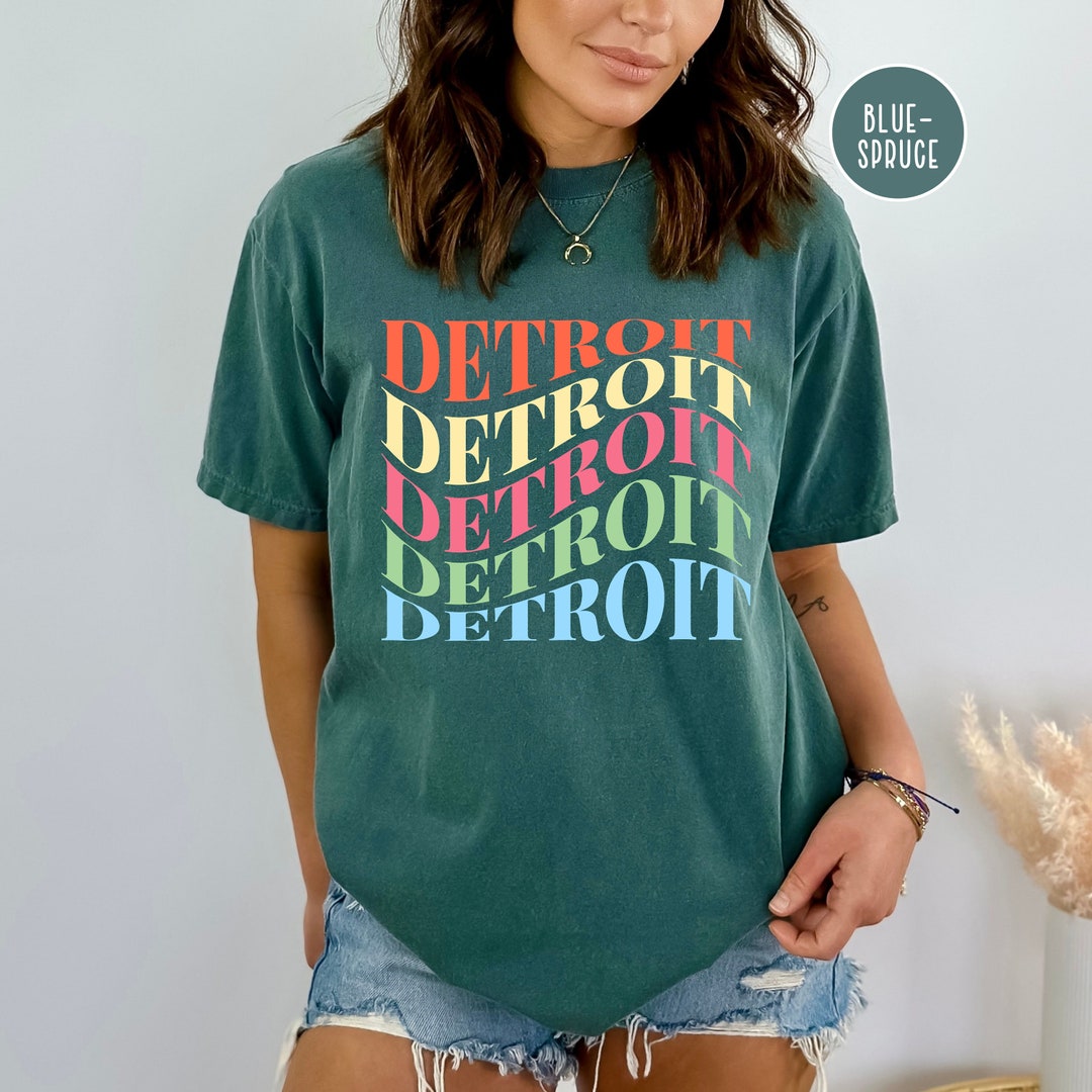 Detroit Oversized Retro Style Comfort Colors® Gift T-shirt, Detroit ...