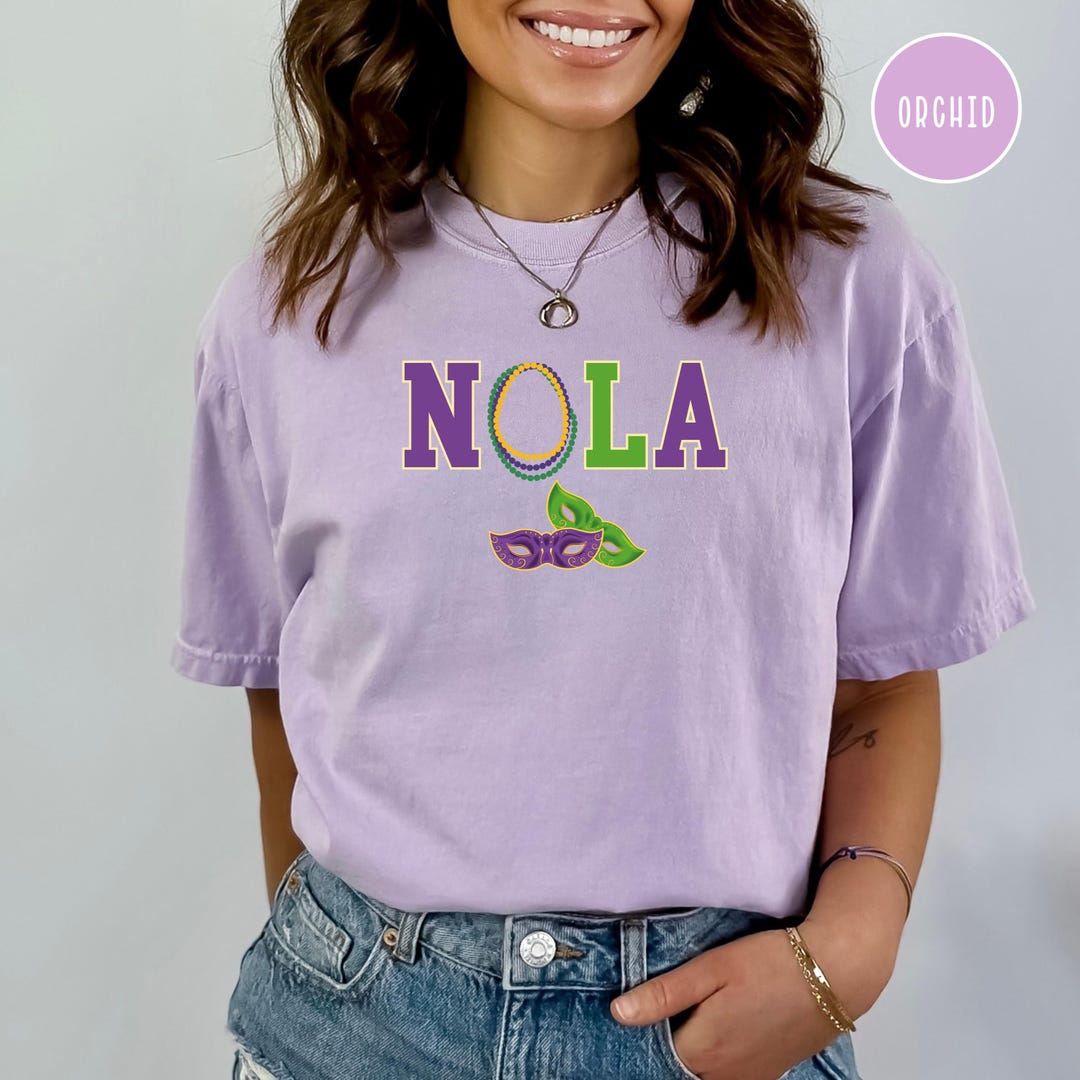 NOLA New Orleans Mardi Gras Comfort Colors® Tee, New Orleans Vacation ...