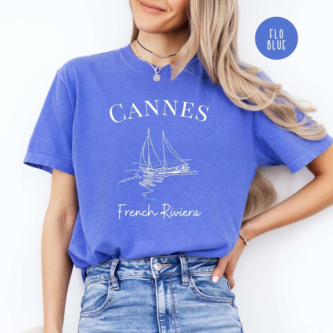 Cannes French Riviera Sailboat Comfort Colors® Gift Tee, Cannes France ...
