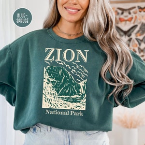 Zion National Park Utah Comfort Colors® Sweater Gift, Zion National ...