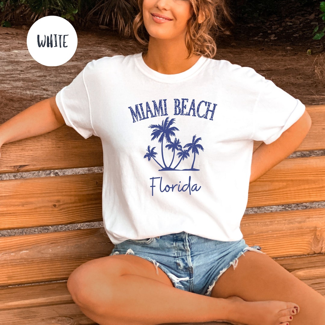 Miami Beach Florida Vintage Style Bella Canvas T-shirt, Miami Beach ...