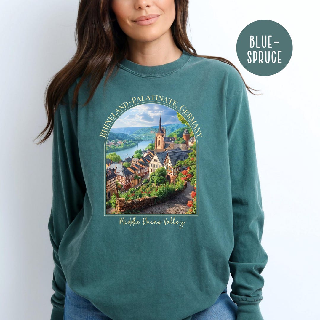 Rhine Valley Germany Comfort Colors® Long Sleeve Tee, Germany Vacation ...