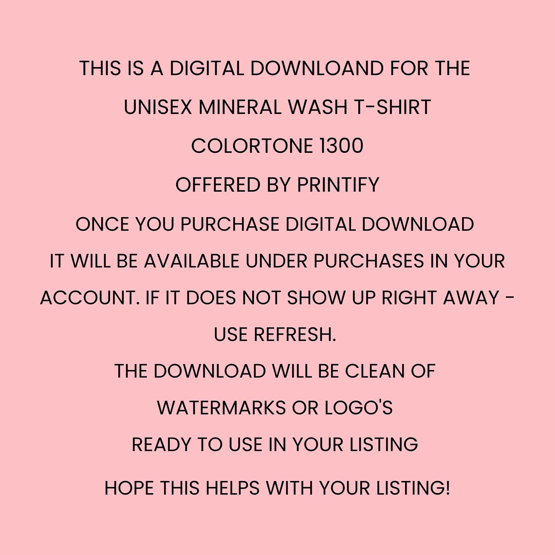 Mineral Wash 1300 T-shirt Size Chart Colortone 1300 - Etsy