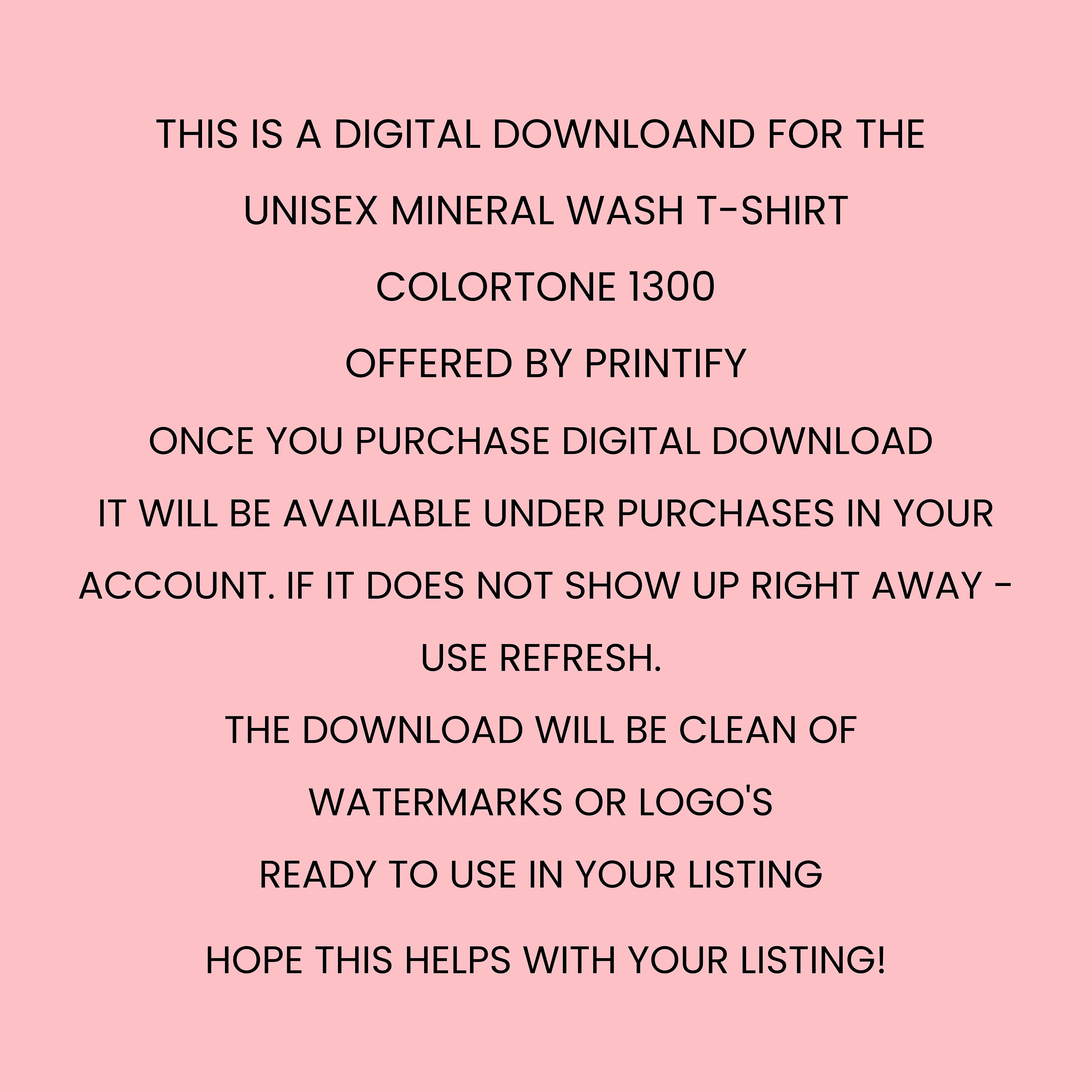 Mineral Wash 1300 T-shirt Size Chart Colortone 1300 - Etsy