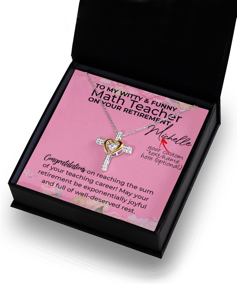 Personalized Math Teacher Necklace: Cross Dancing Pendant for - Etsy