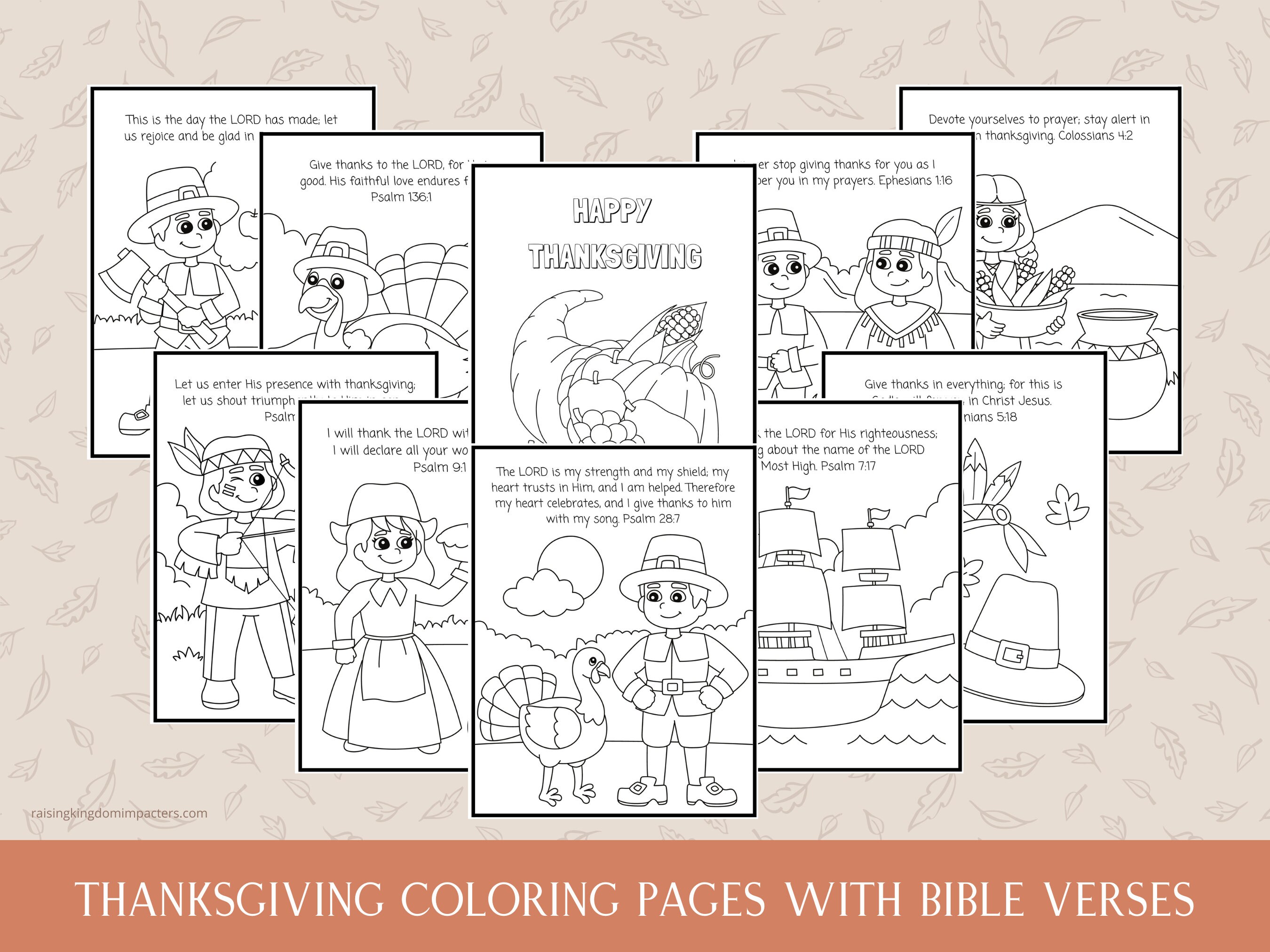 Thanksgiving Coloring Pages With Bible Verses | Coloring Pages | Fall ...