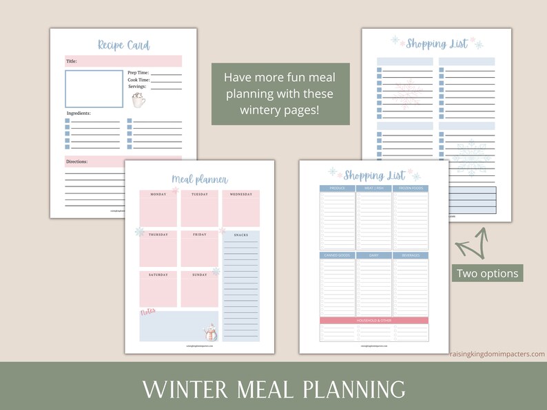 January Planner | Winter Planner Pages | Monthly Calendar | at A Glance ...