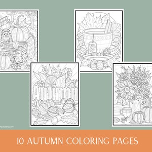 Fall Coloring Pages Autumn Coloring Pages for Adults Teen - Etsy