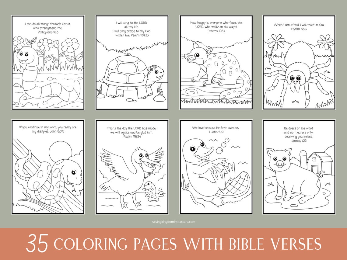 35 Bible Verse Coloring Pages | Animal Coloring Pages | Kids Coloring ...