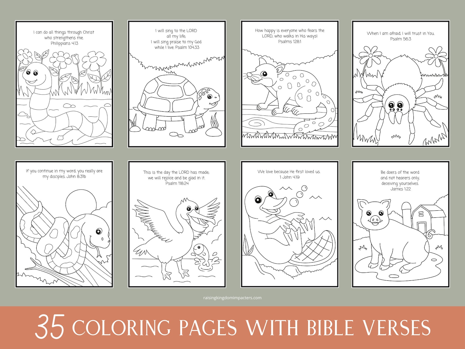 35 Bible Verse Coloring Pages | Animal Coloring Pages | Kids Coloring ...