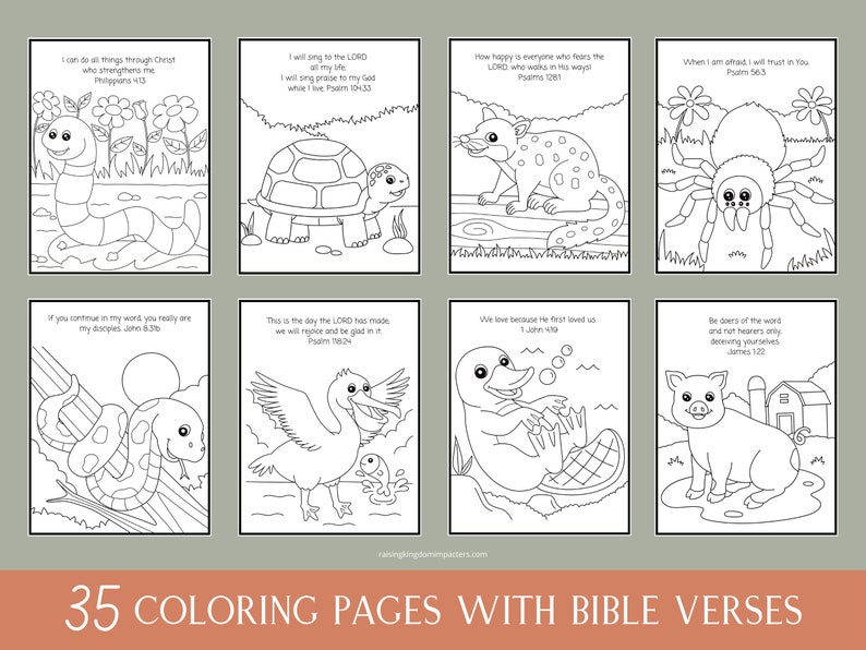 35 Bible Verse Coloring Pages | Animal Coloring Pages | Kids Coloring ...