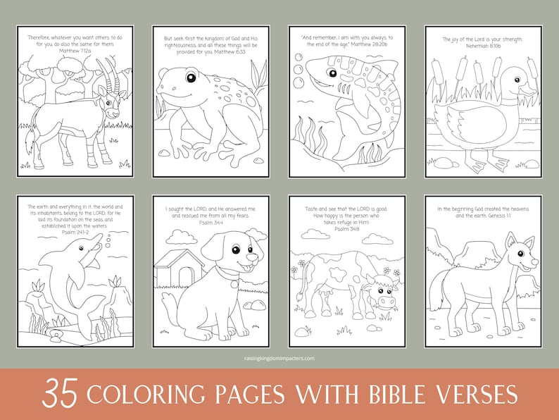 35 Bible Verse Coloring Pages | Animal Coloring Pages | Kids Coloring ...