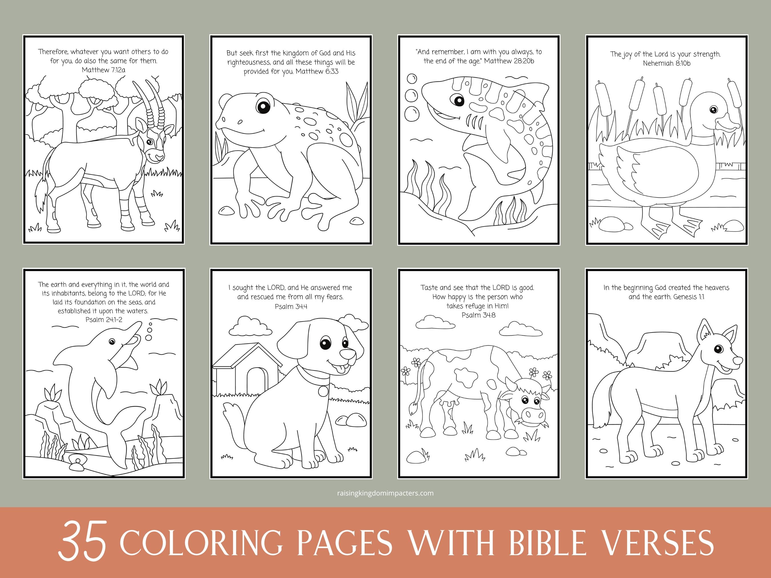 35 Bible Verse Coloring Pages | Animal Coloring Pages | Kids Coloring ...