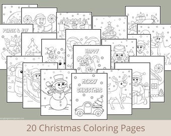 The Christmas Coloring Pages for Kids Printable Digital - Etsy