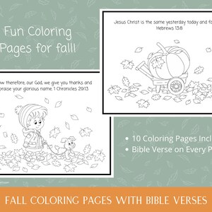 Fall Coloring Pages With Bible Verses Autumn Coloring Pages - Etsy
