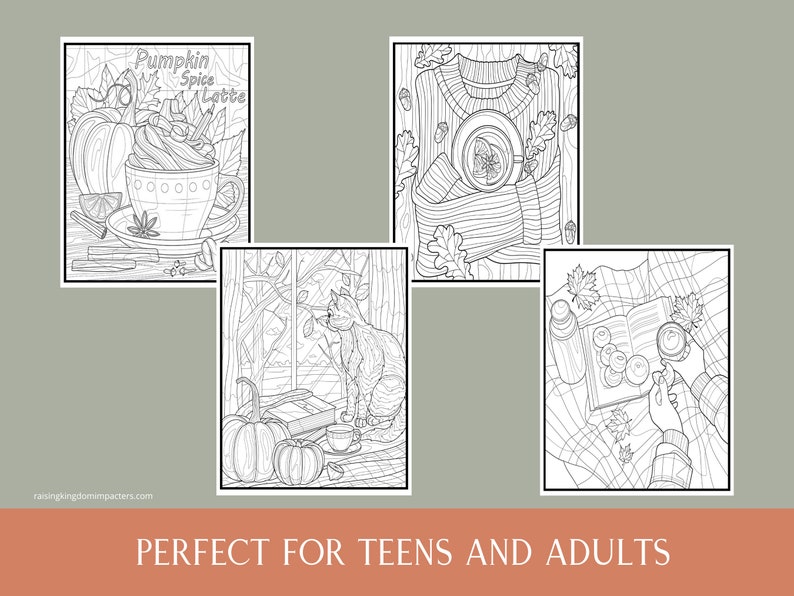 Fall Coloring Pages | Autumn Coloring Pages for Adults | Teen Coloring ...