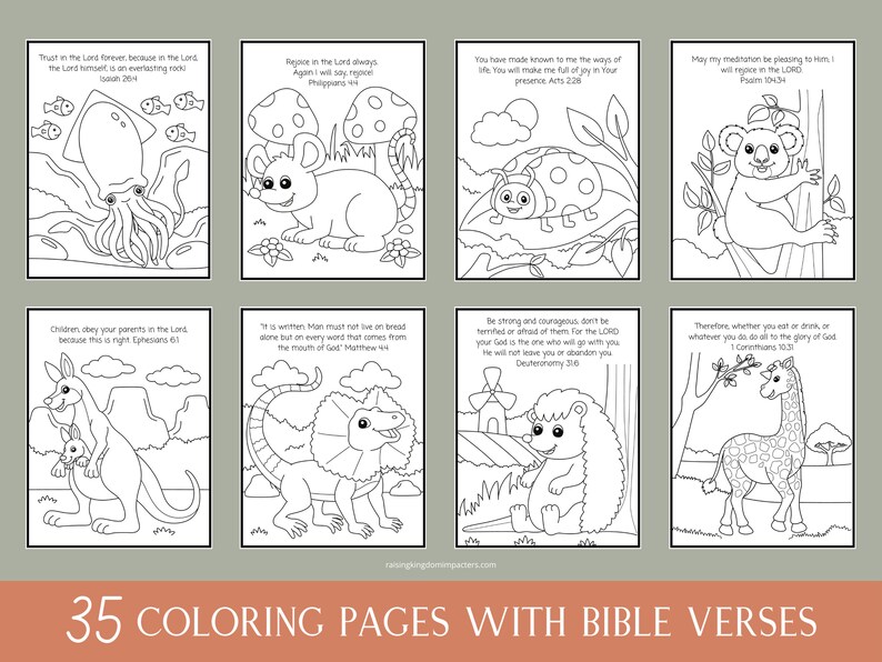 35 Bible Verse Coloring Pages | Animal Coloring Pages | Kids Coloring ...