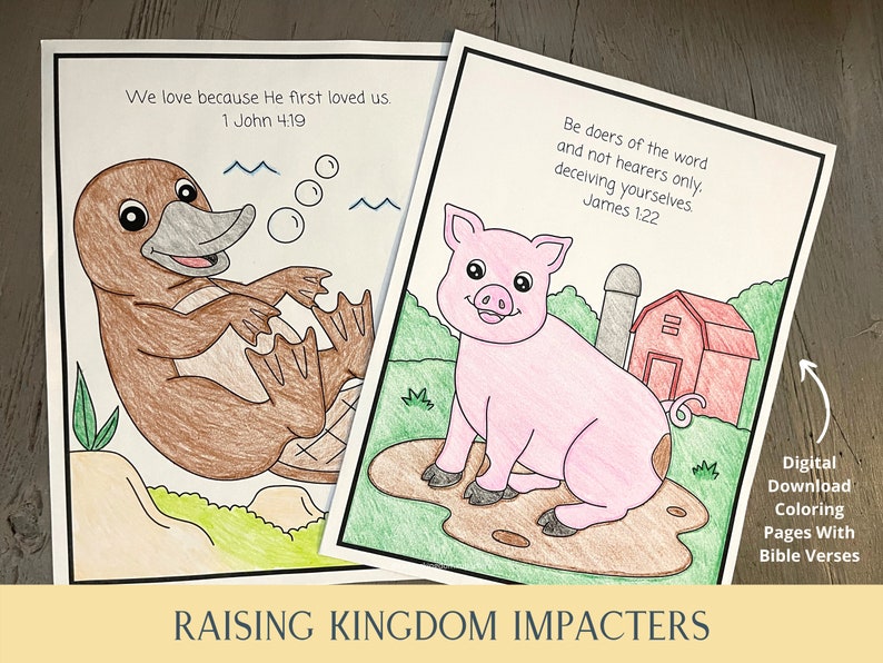 35 Bible Verse Coloring Pages Animal Coloring Pages Kids - Etsy