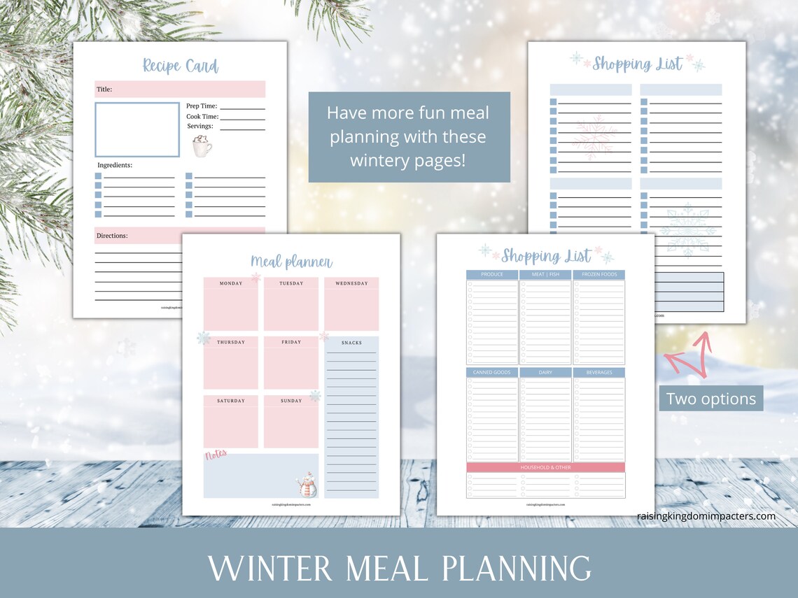 January Planner Winter Planner Pages Monthly Calendar at - Etsy