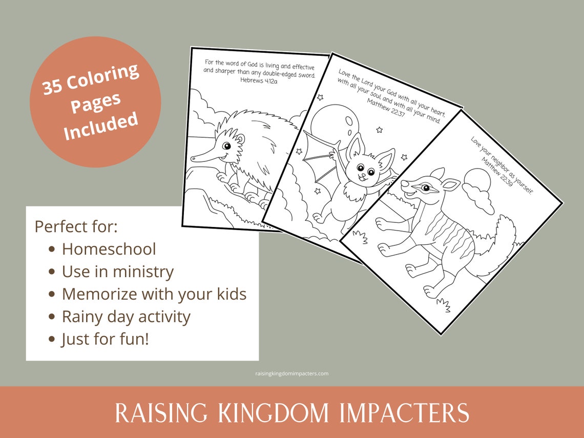 35 Bible Verse Coloring Pages | Animal Coloring Pages | Kids Coloring ...