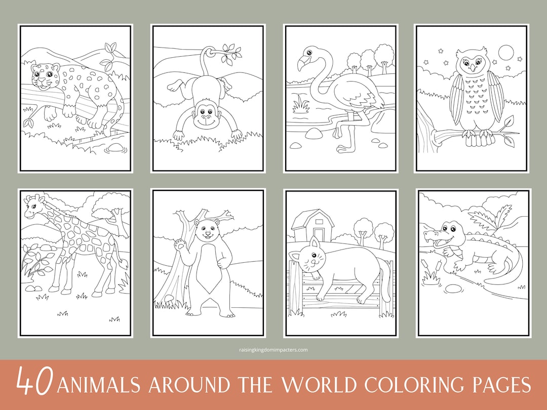40 Animals Around the World Coloring Pages | Animal Coloring Pages ...