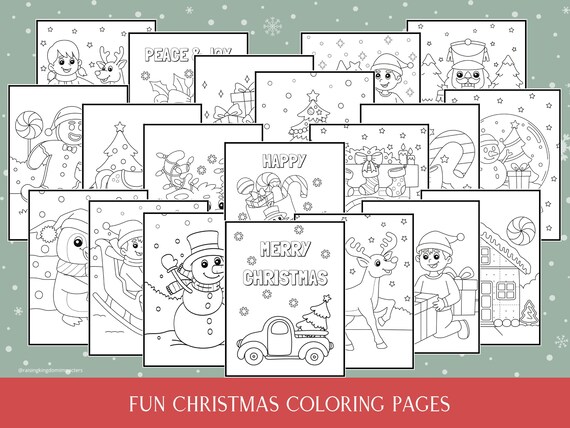 Christmas Coloring Pages Printable Holiday Coloring Pages - Etsy