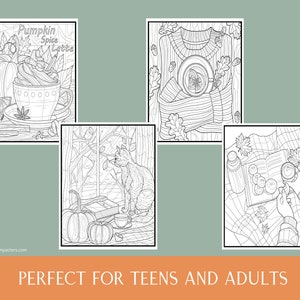 Fall Coloring Pages Autumn Coloring Pages for Adults Teen - Etsy