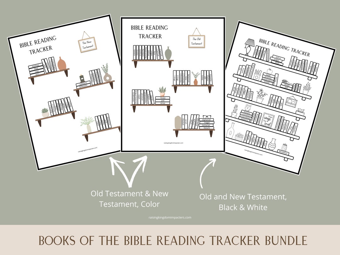 Bible Reading Tracker Bundle | Books of the Bible Reading Log | Bible ...