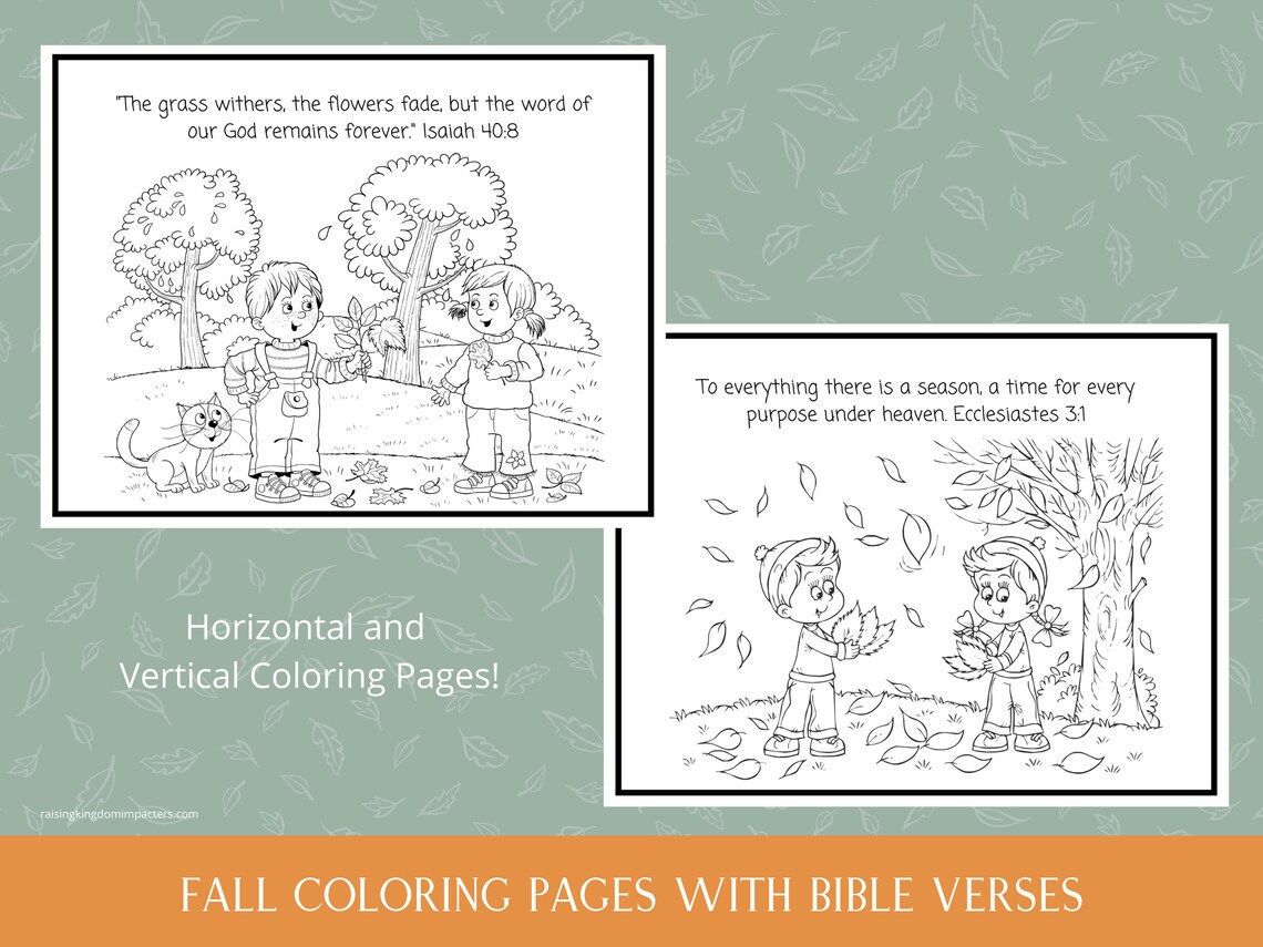 Fall Coloring Pages With Bible Verses Autumn Coloring Pages - Etsy