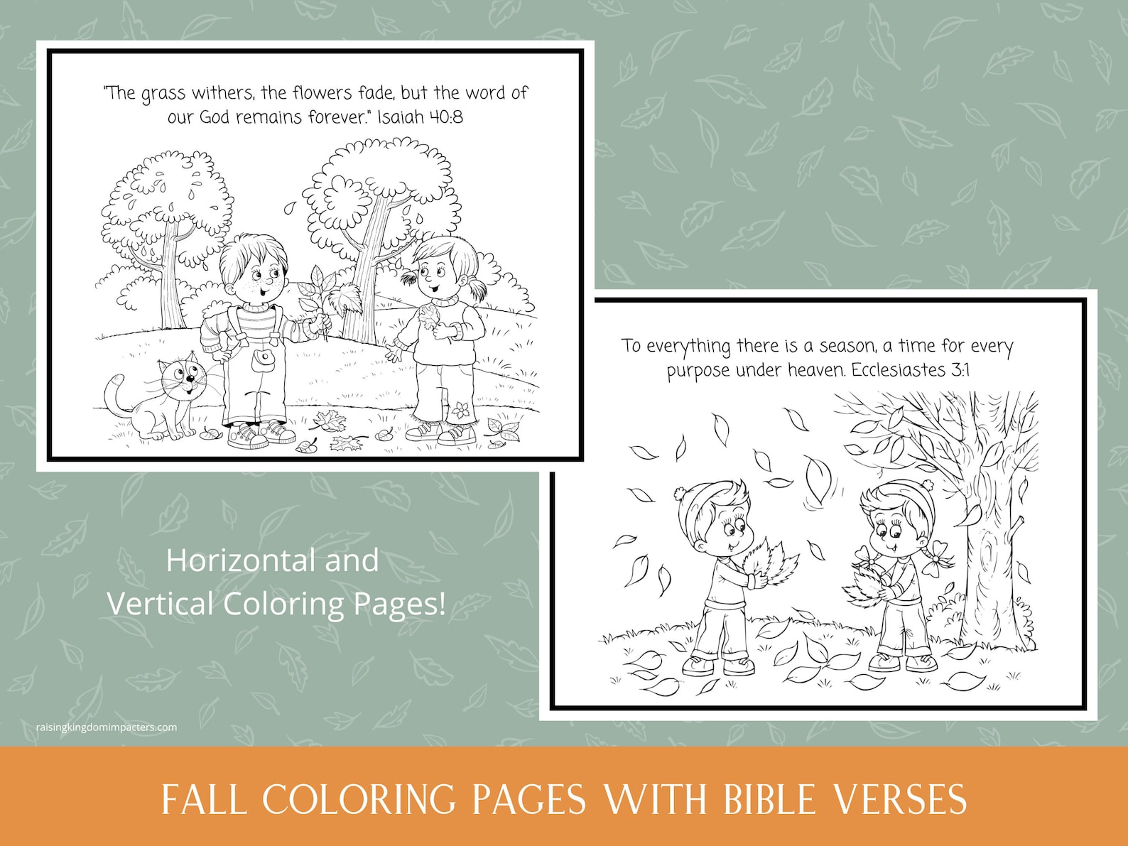 Fall Coloring Pages With Bible Verses Autumn Coloring Pages - Etsy