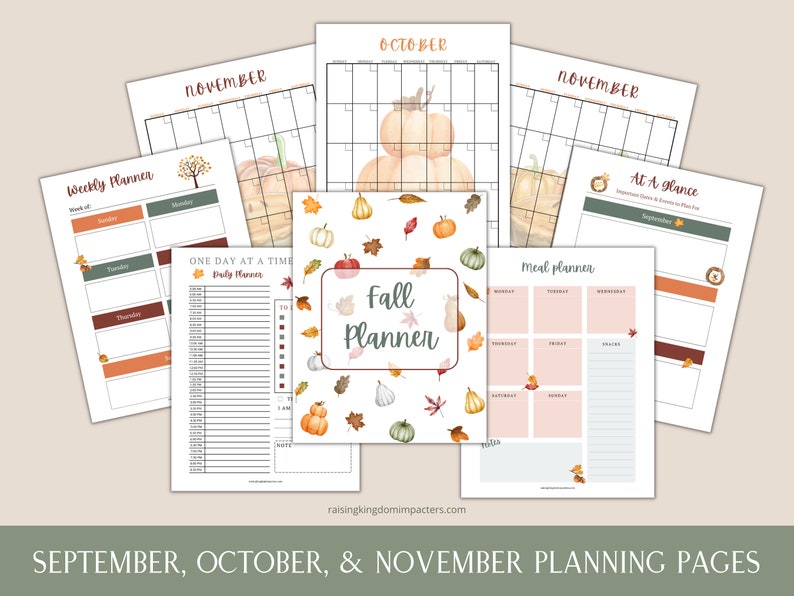 Fall Planner | Thanksgiving Planner | Printable Holiday Planner ...