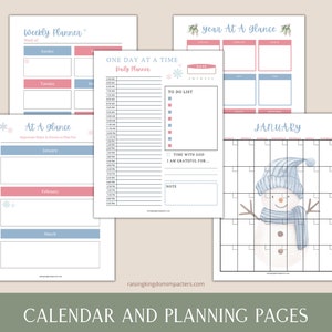 January Planner | Winter Planner Pages | Monthly Calendar | at A Glance ...